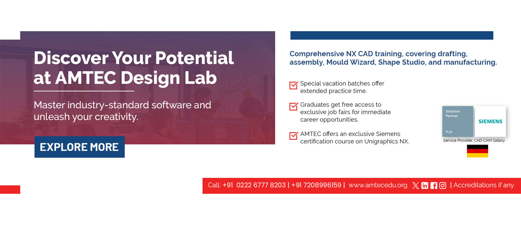 Plastic Technology Engineering NX CAD Course - AMTEC